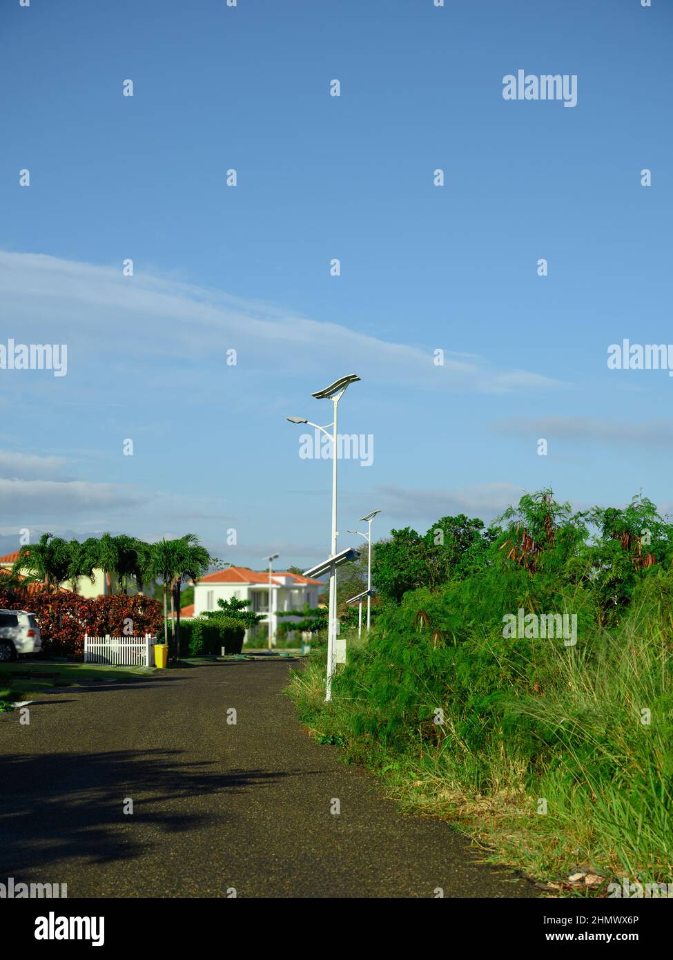 The photo of the solar panel was taken on an island in the Caribbean ...