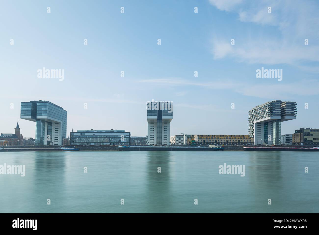 crane houses office buildings in cologne Stock Photo - Alamy