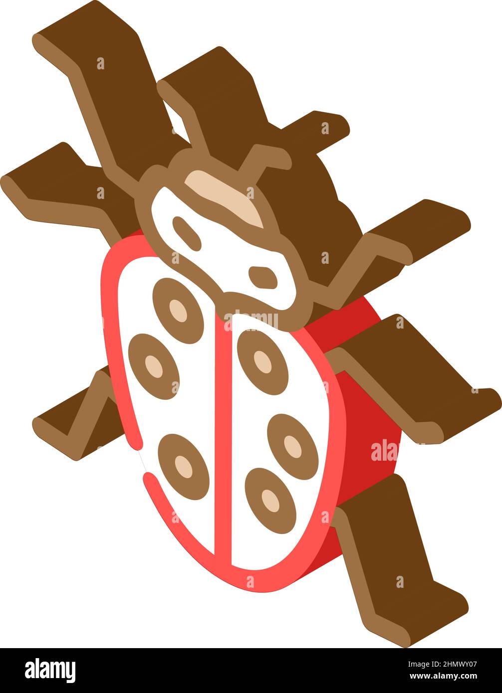 ladybug insect isometric icon vector illustration Stock Vector Image ...