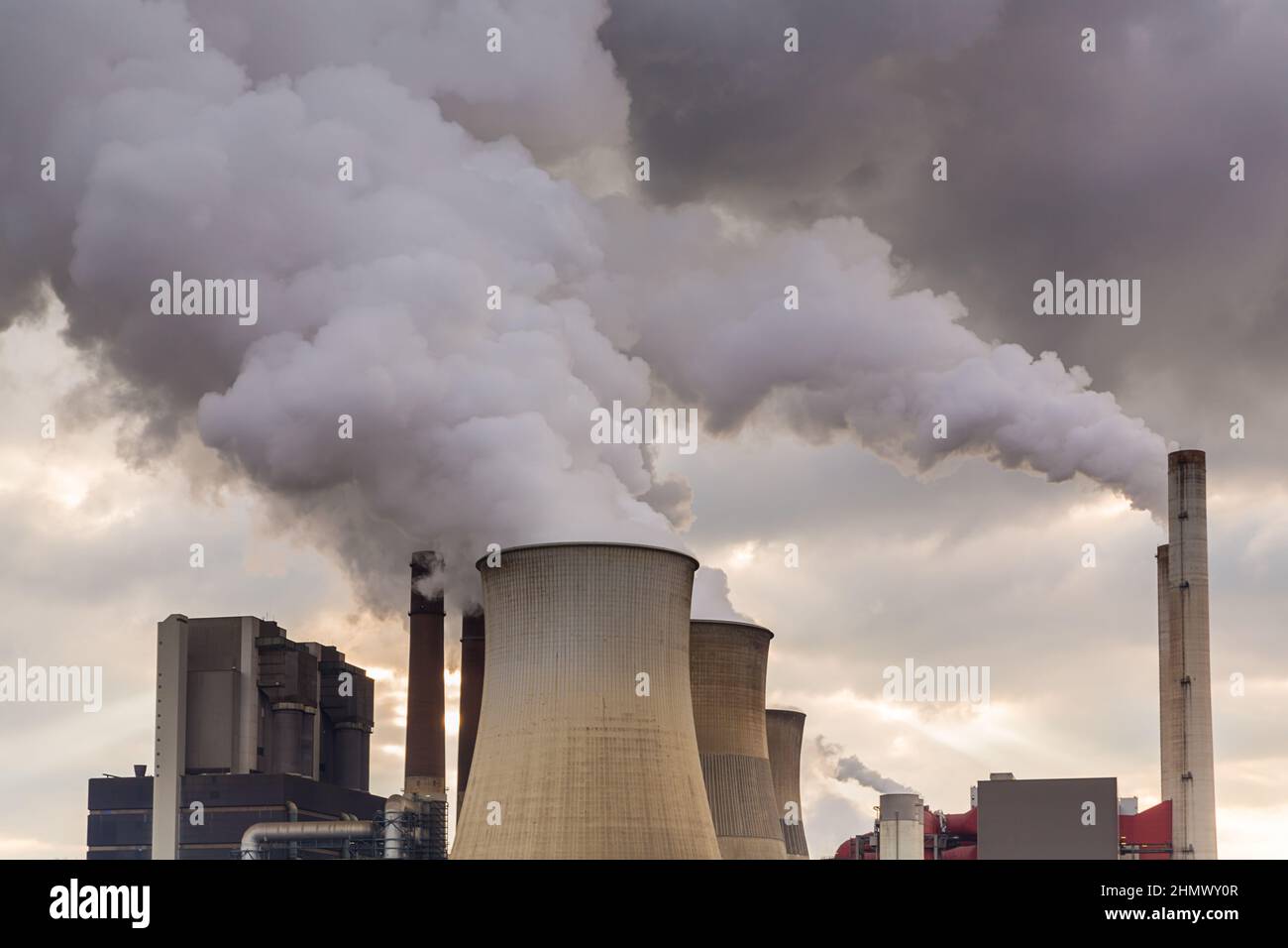 Coal-fired power plant nature pollution Stock Photo - Alamy