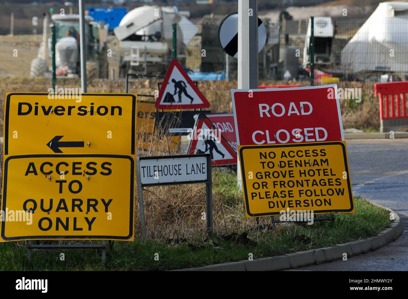 West Hyde, Hertfordshire, UK. 12th February, 2022. HS2 work is ...