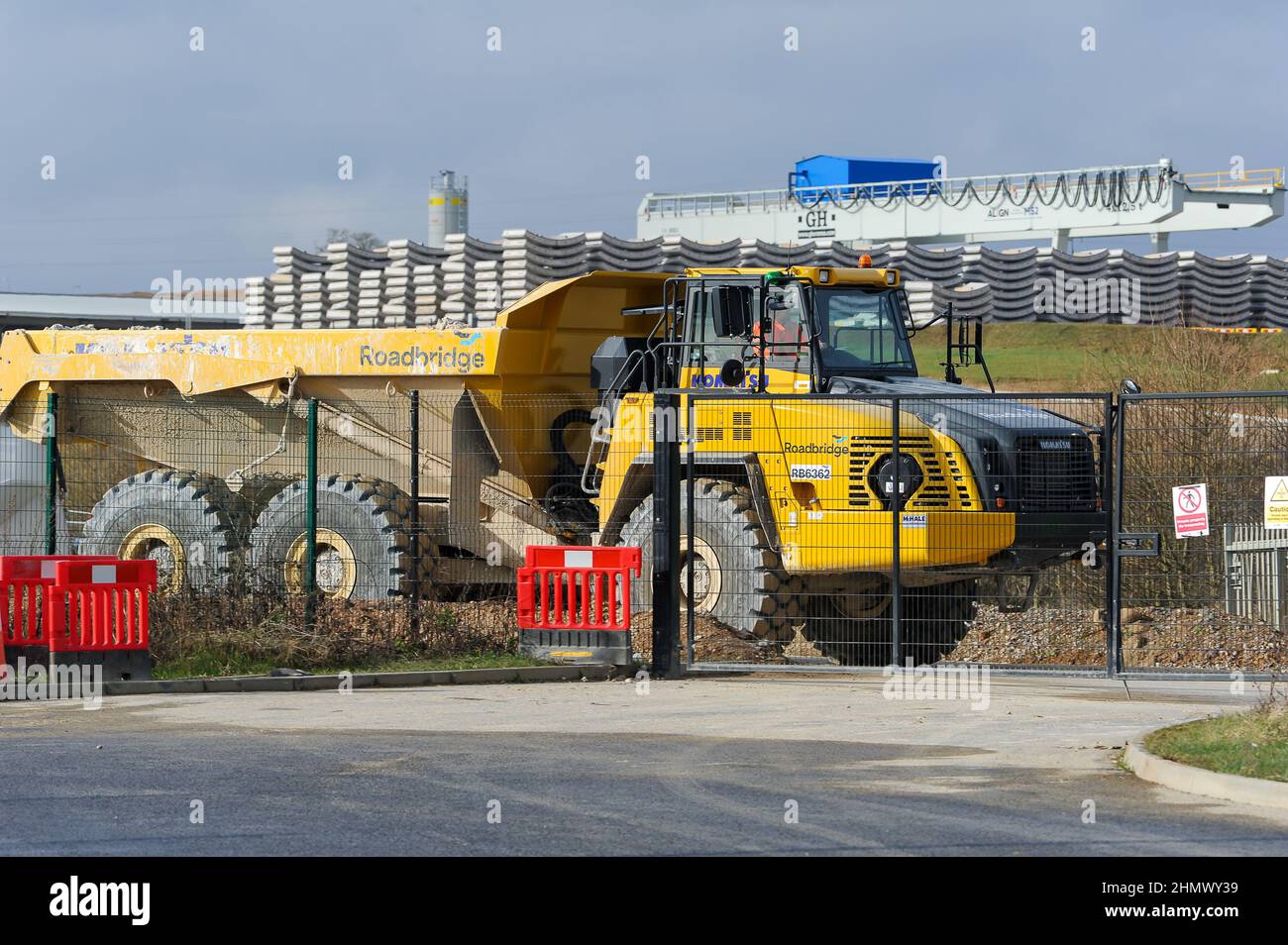 West Hyde, Hertfordshire, UK. 12th February, 2022. HS2 work is ...