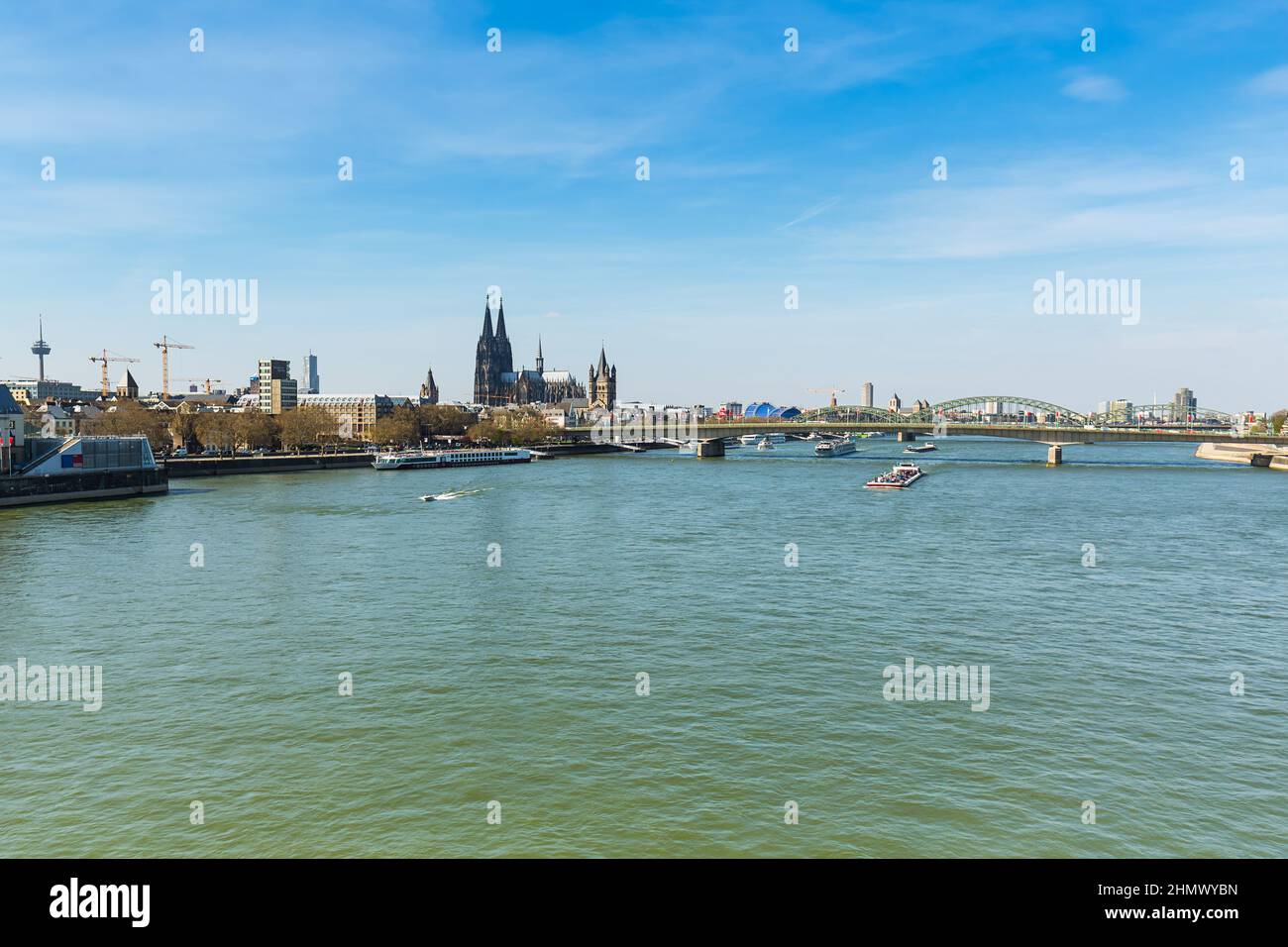 Skyline of cologne at spring Stock Photo - Alamy