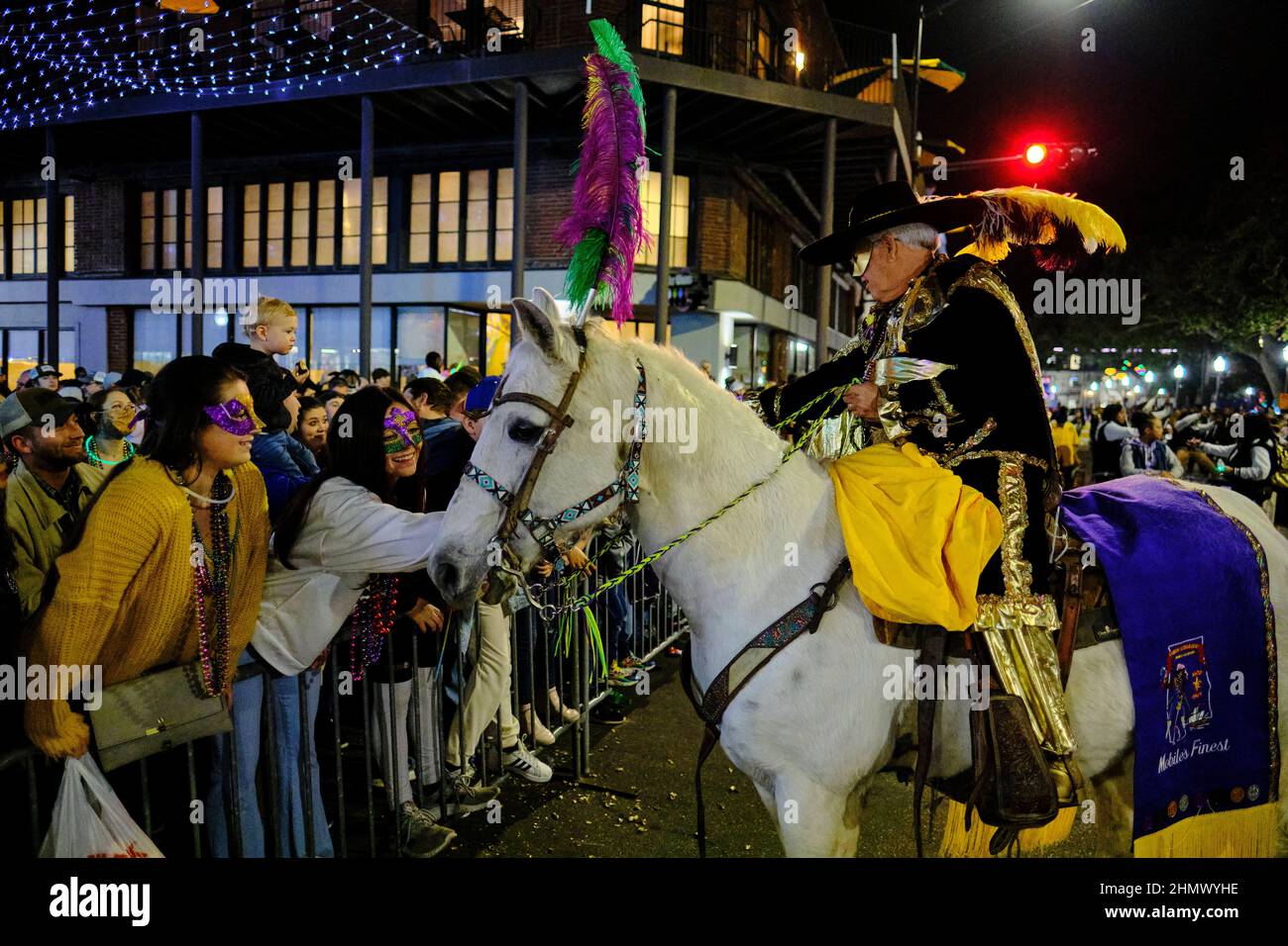 Mobile, Alabama, USA. 11th Feb, 2022. A horse rider with the Conde ...