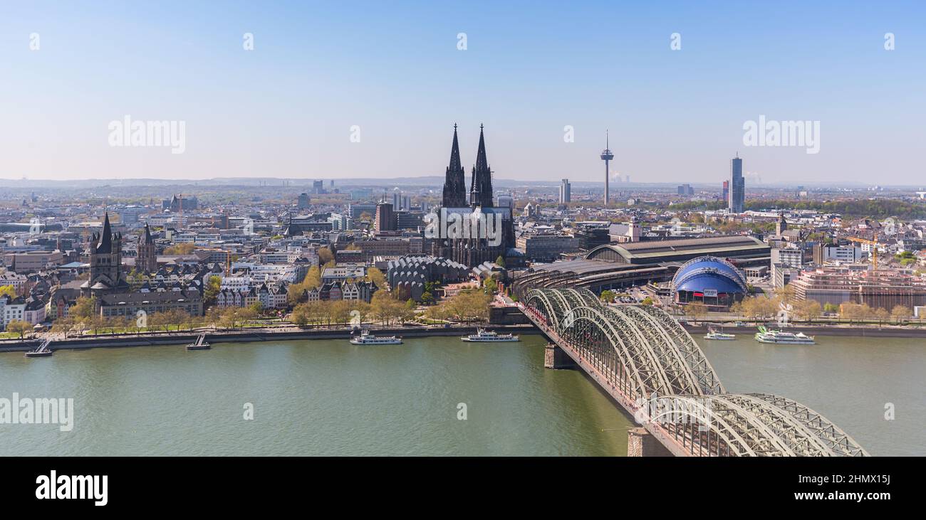 Aerial view of Cologne at spring Stock Photo - Alamy
