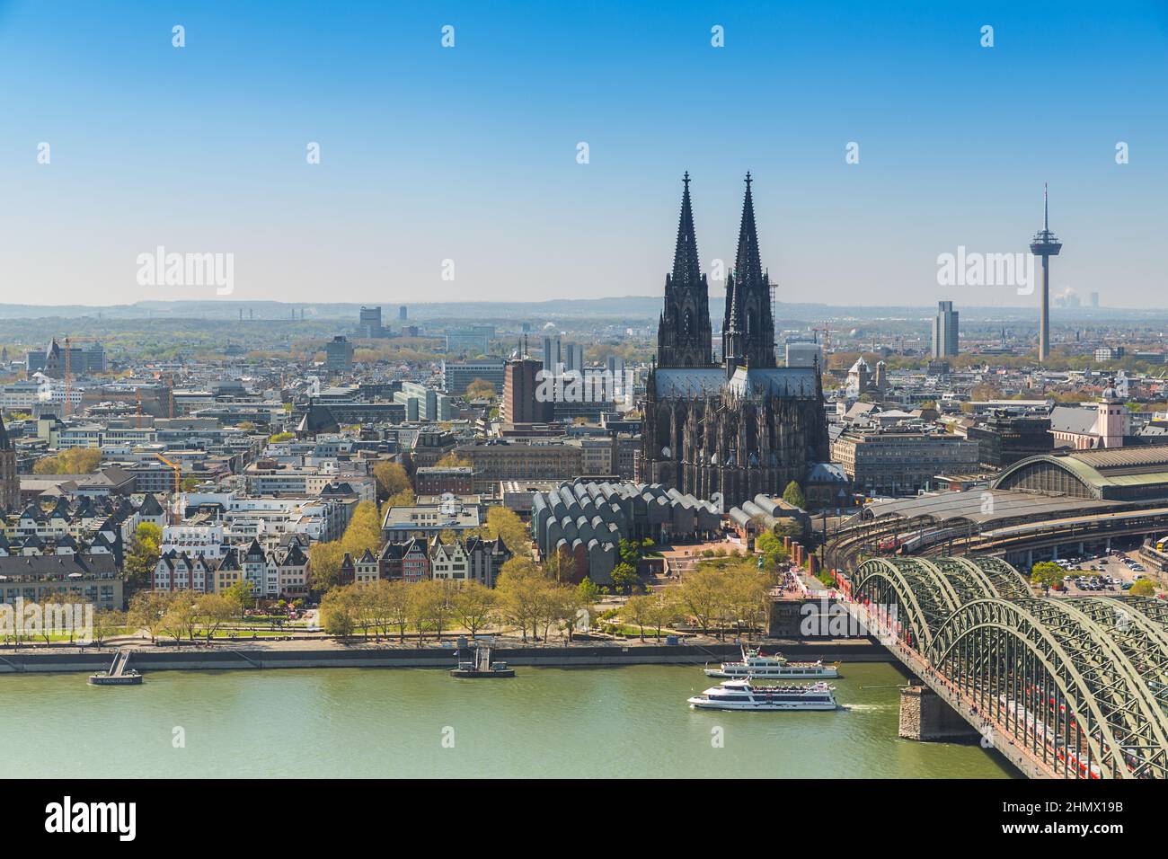 aerial view of cologne cathedral at spring Stock Photo - Alamy