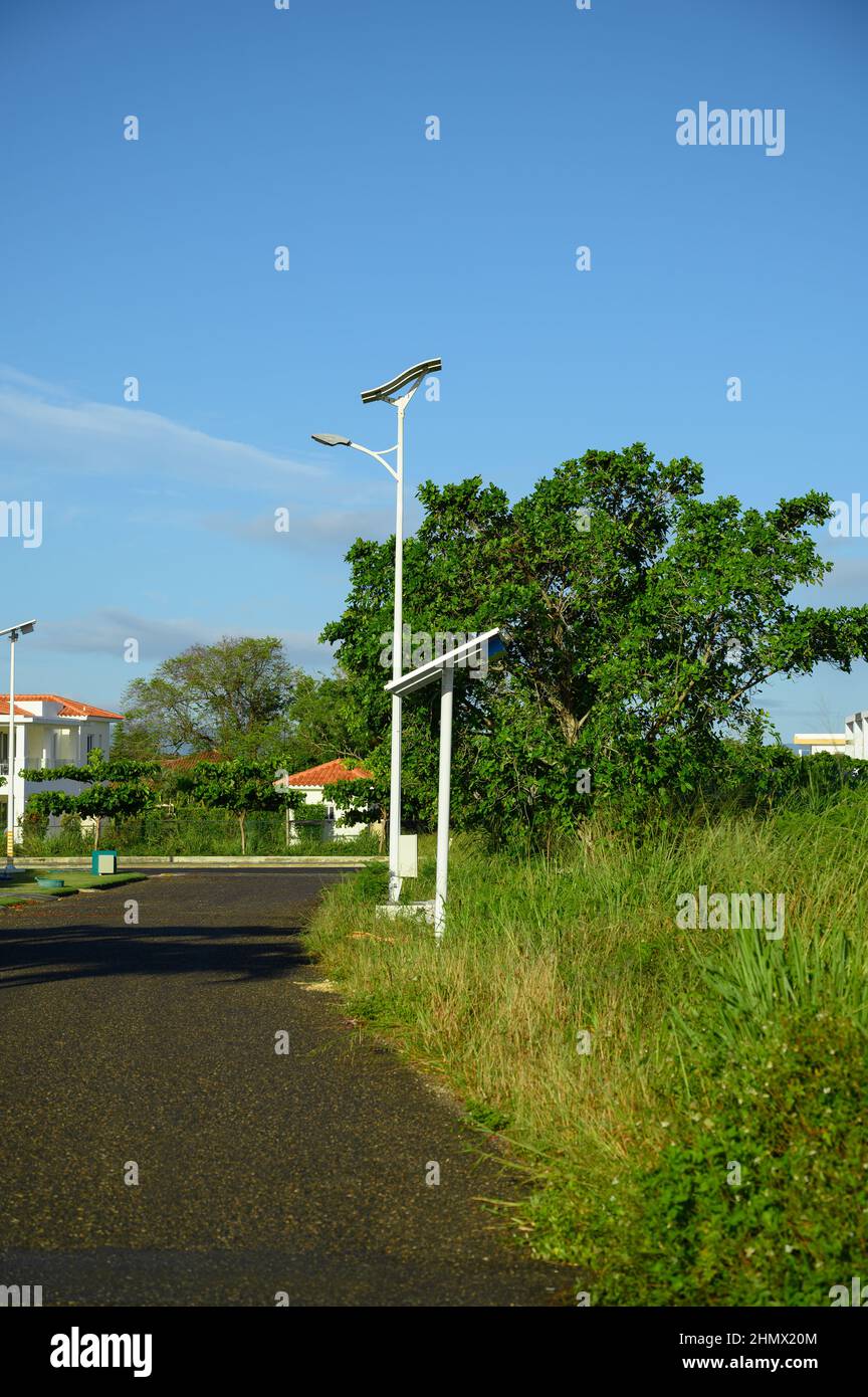 The photo of the solar panel was taken on an island in the Caribbean ...