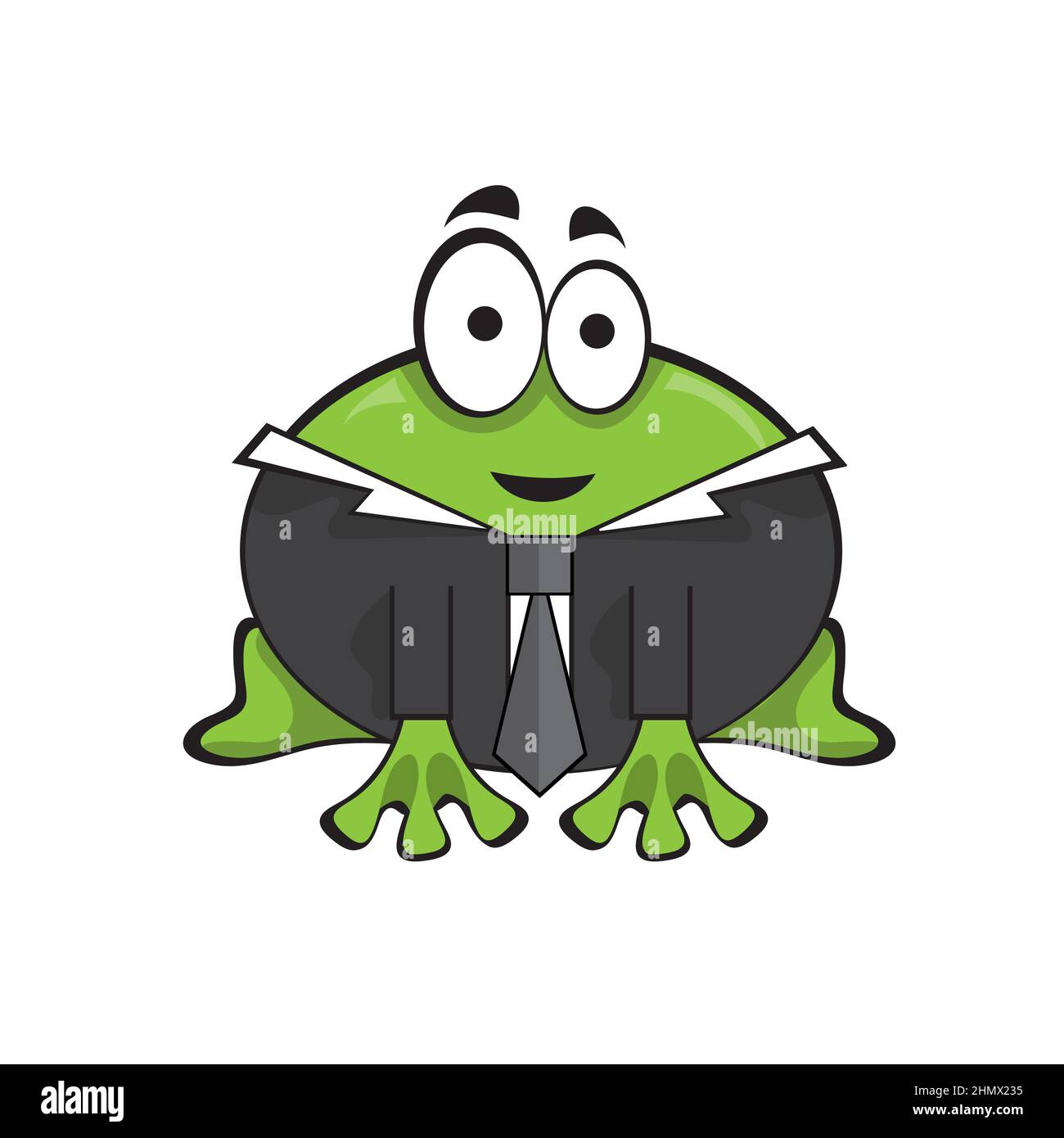 Cute businessman boss frog with shirt and tie - cartoon illustration on ...