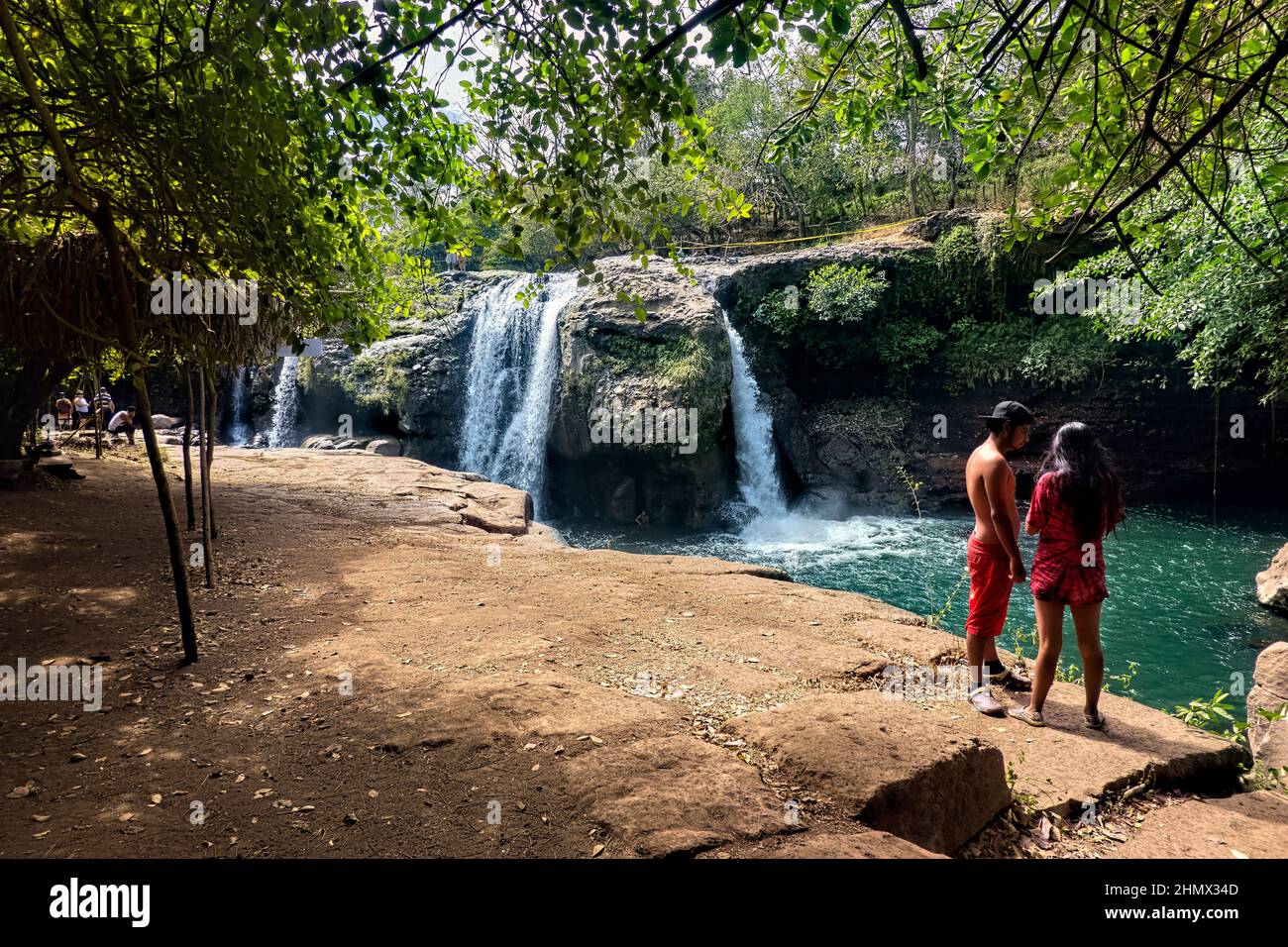 Looking out at the amazing hot spring waterfall of El Salto de ...