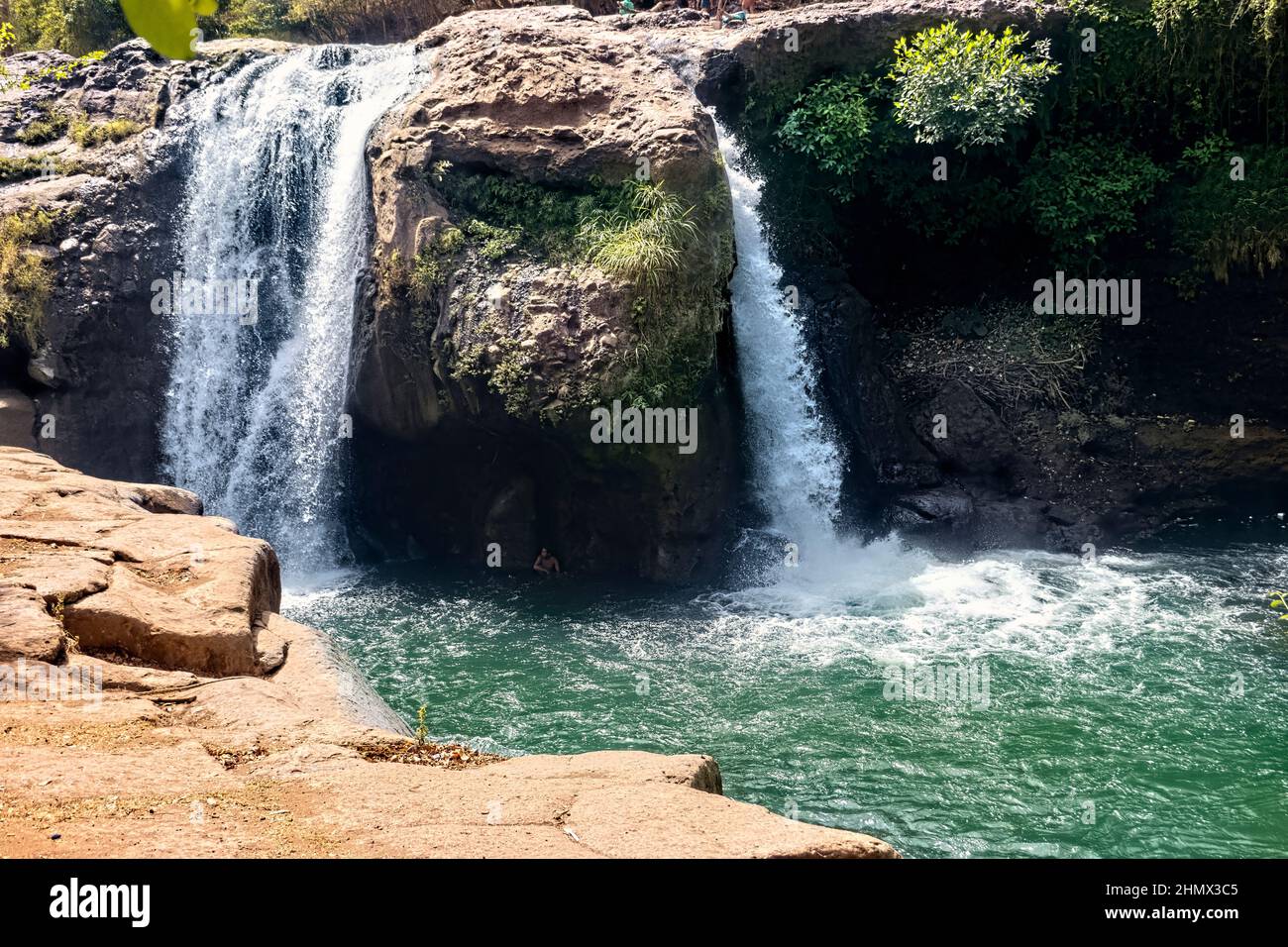 Looking out at the amazing hot spring waterfall of El Salto de ...