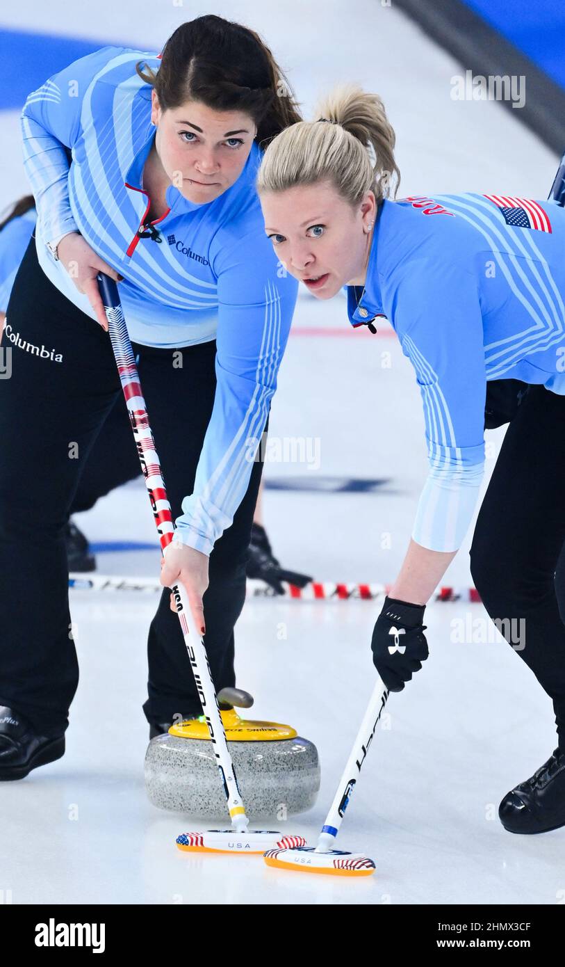 Beijing, China. 12th Feb, 2022. Nina Roth (R) and Becca Hamilton ...