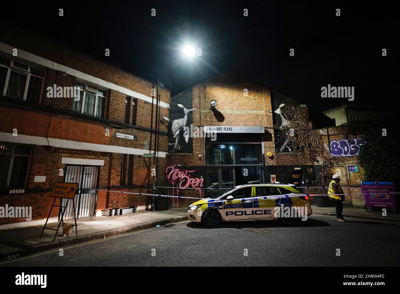 Emergency services outside the Two More Years bar and restaurant ...