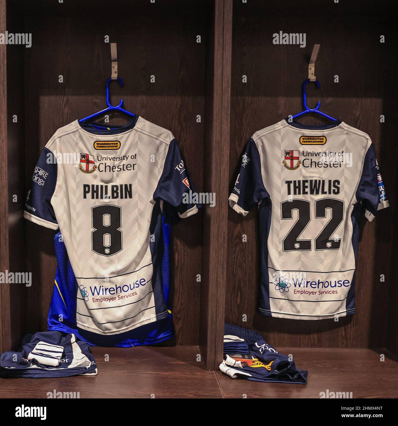 Warrington Dressing room shirts of Joe Philbin #8 of Warrington Wolves ...