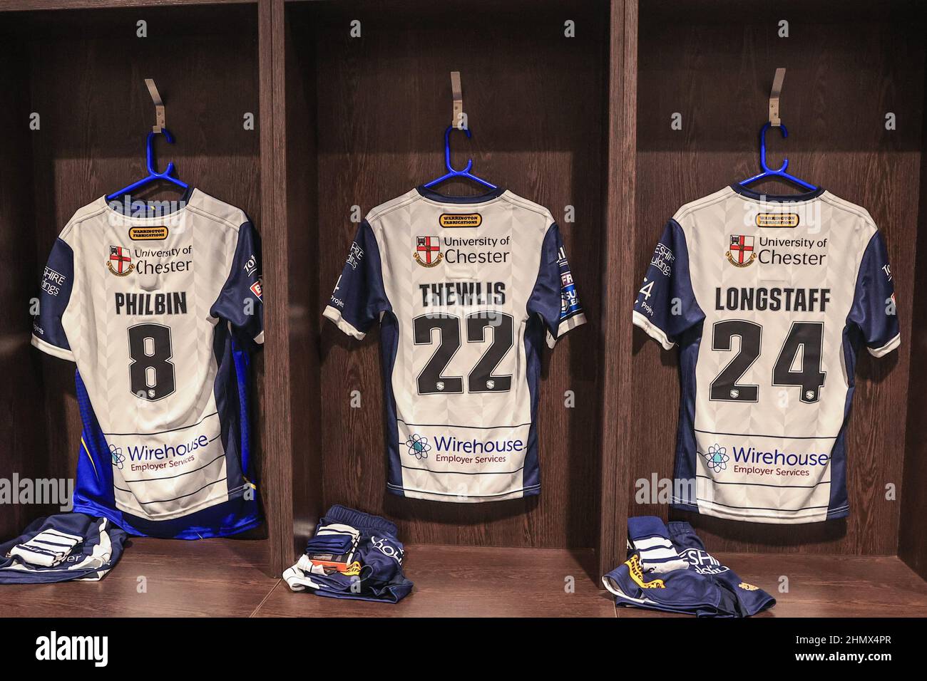 Warrington Dressing room game shirts of Joe Philbin #8 of Warrington ...