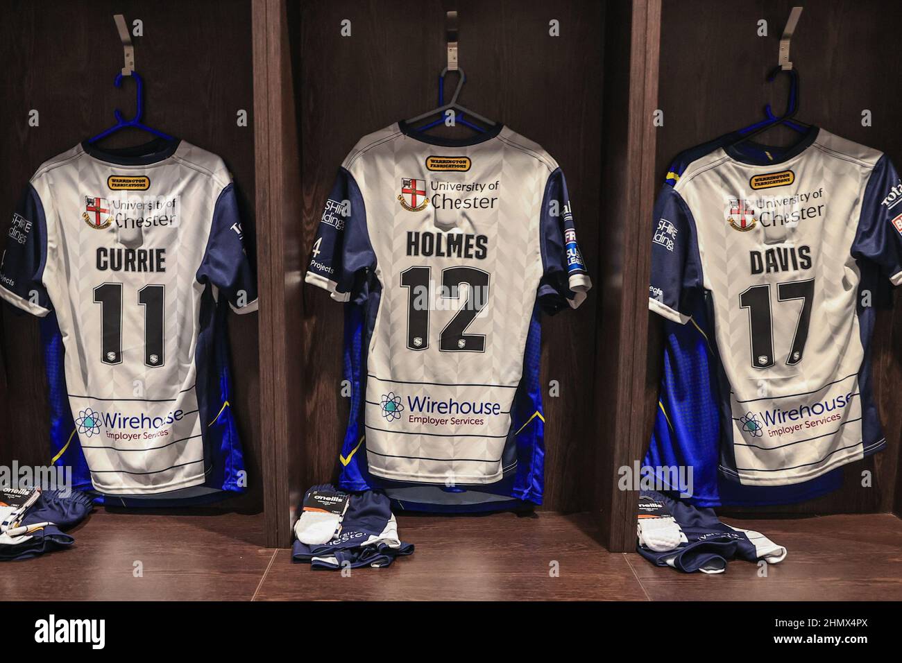 Warrington Dressing room game shirts of Ben Currie #11 of Warrington ...