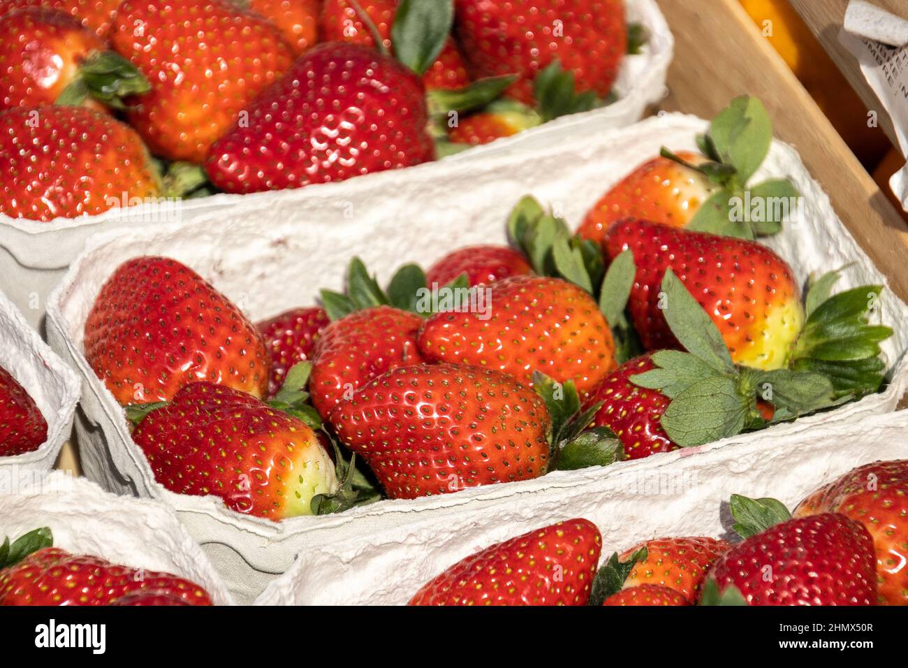 French strawberry stall on a market Stock Photo - Alamy