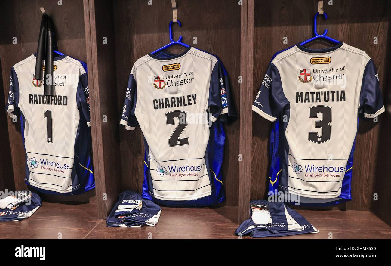 Warrington’s Dressing room game shirts of Stefan Ratchford #1 of ...
