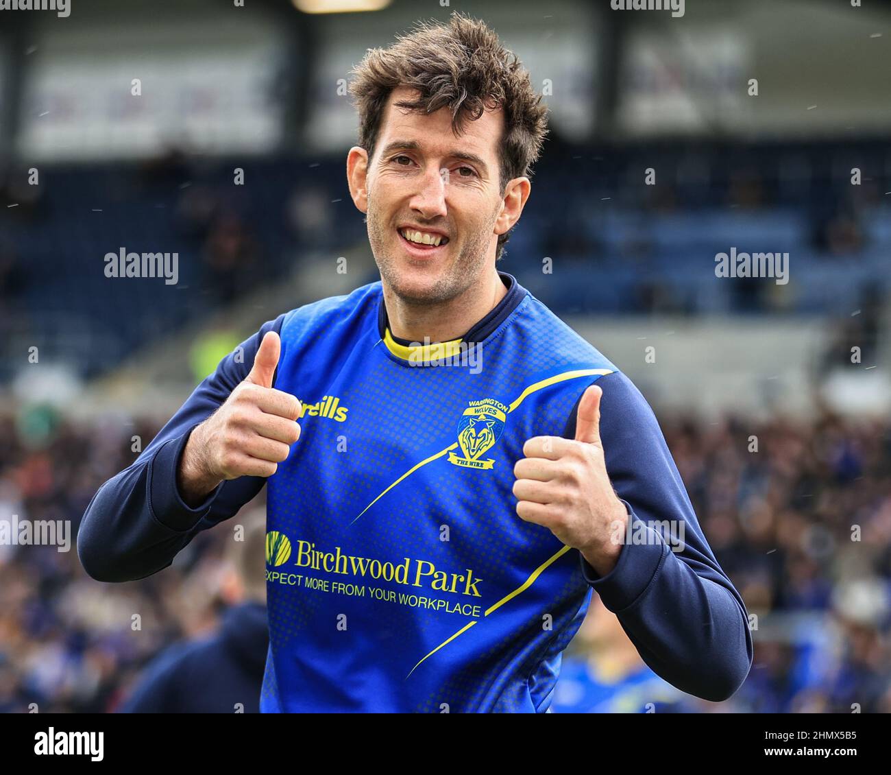 Stefan Ratchford #1 of Warrington Wolves gives the thumbs up Stock ...