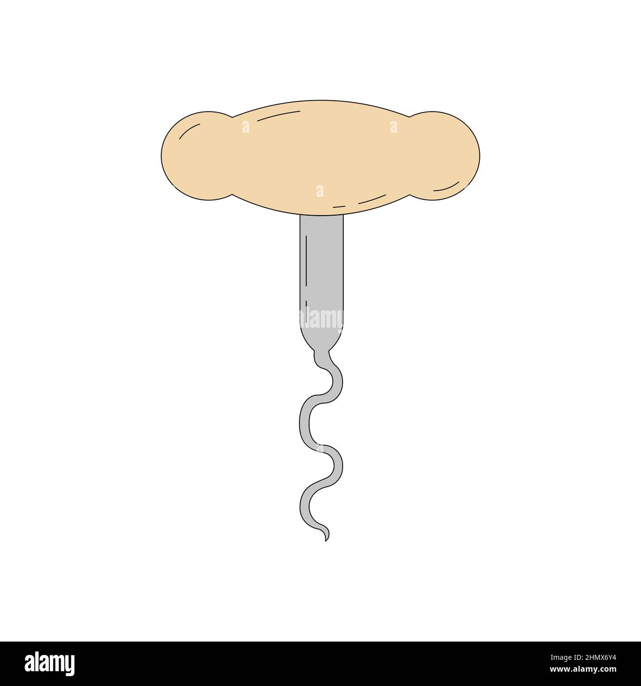 Vector illustration of classic corkscrew isolated on a white background ...