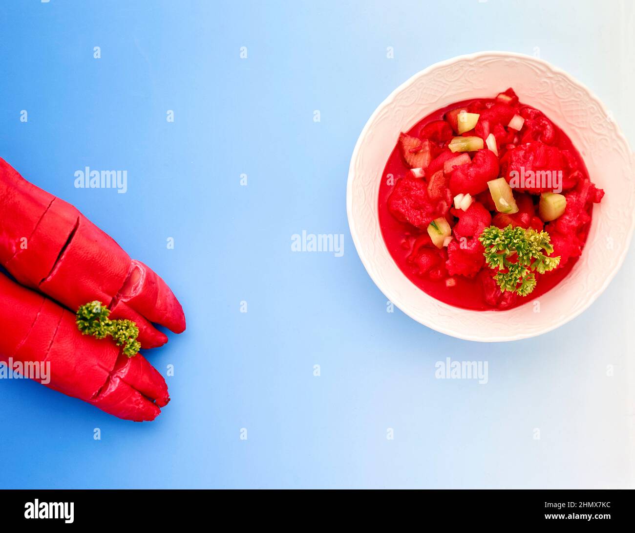 Colourful Pig's feet Souse Caribbean food still life Stock Photo - Alamy