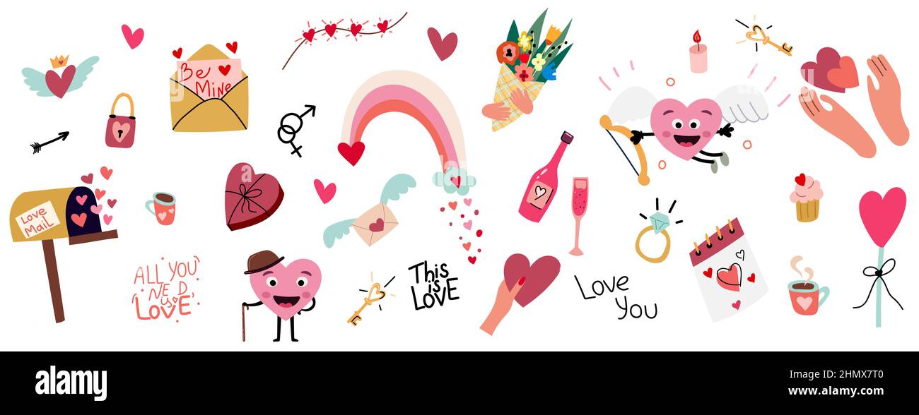 Cartoon character heart cake hi-res stock photography and images - Alamy