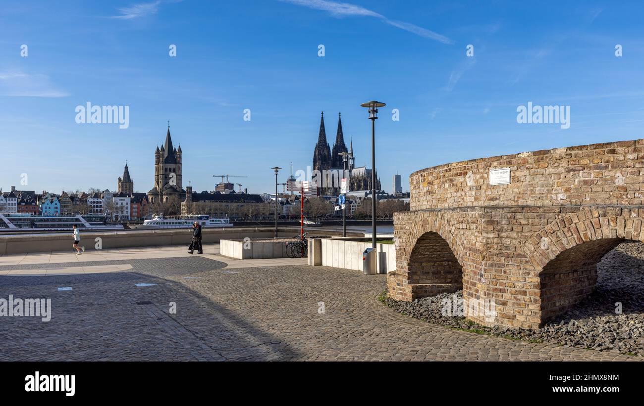 Historical ruins of Ancient Roman empire in Cologne Stock Photo - Alamy