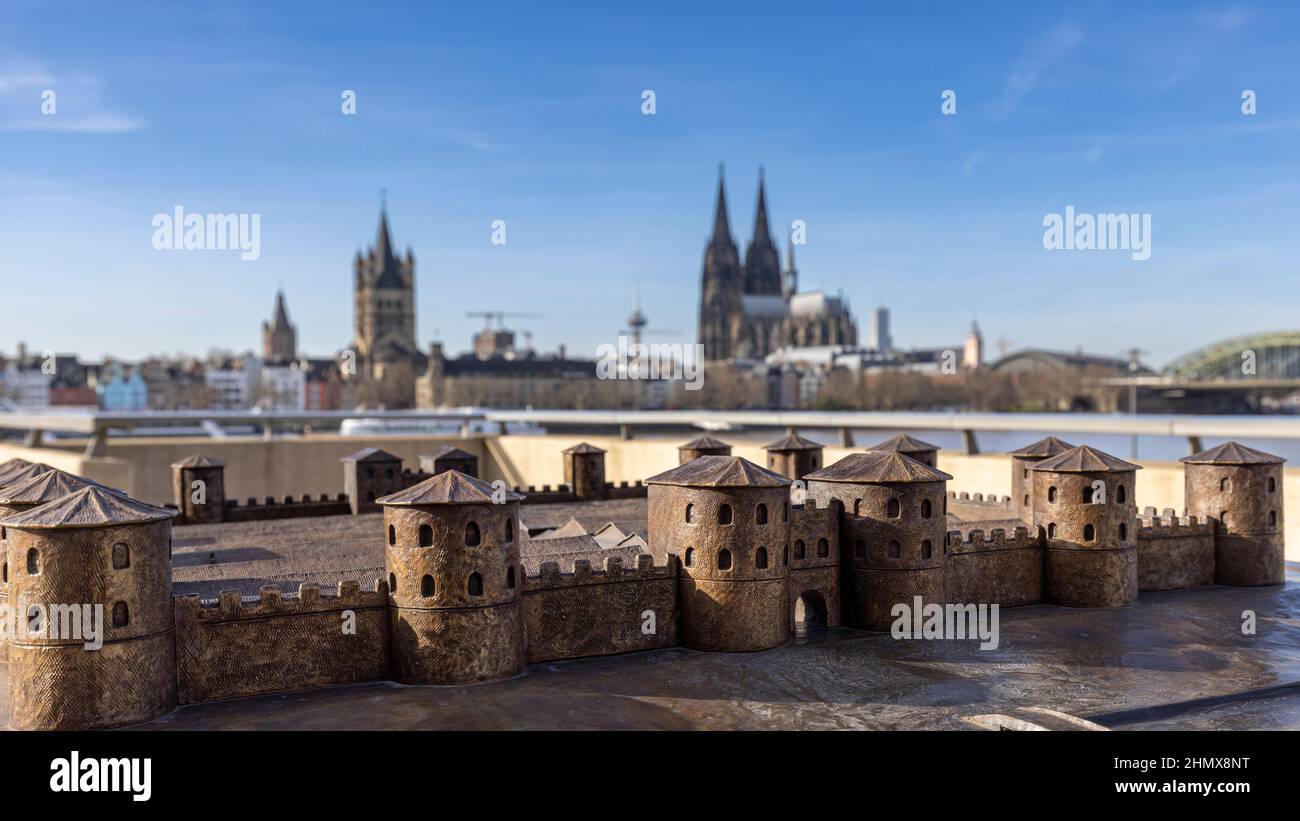 Historical ruins of Ancient Roman empire in Cologne Stock Photo - Alamy