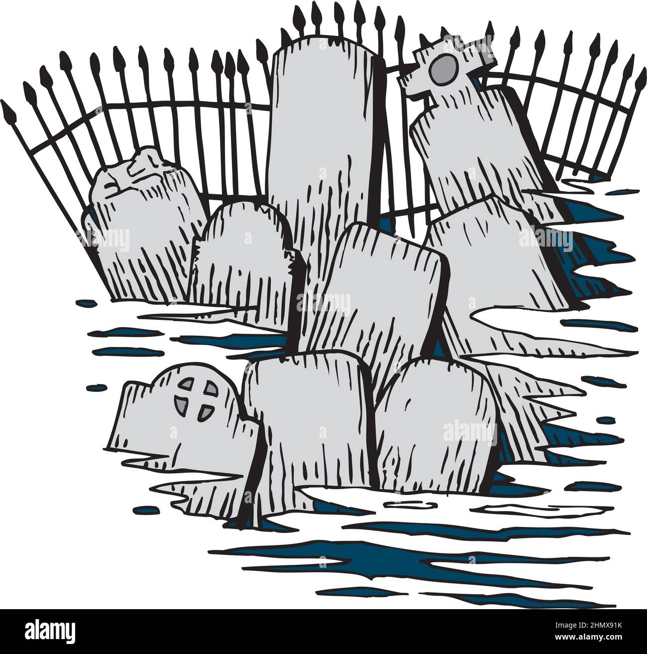 Graveyard Vector Illustration Stock Vector Image & Art - Alamy