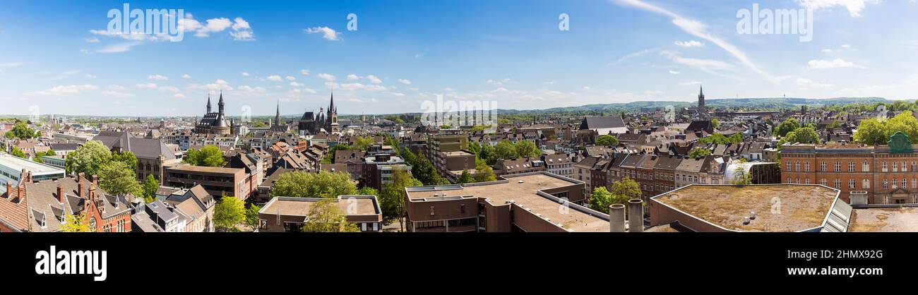 Aachen city with Cathedral and town hall at summer Stock Photo - Alamy