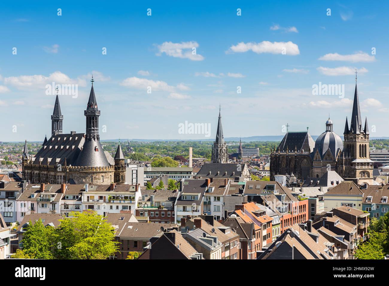 Imperial City of Aachen at summer Stock Photo - Alamy