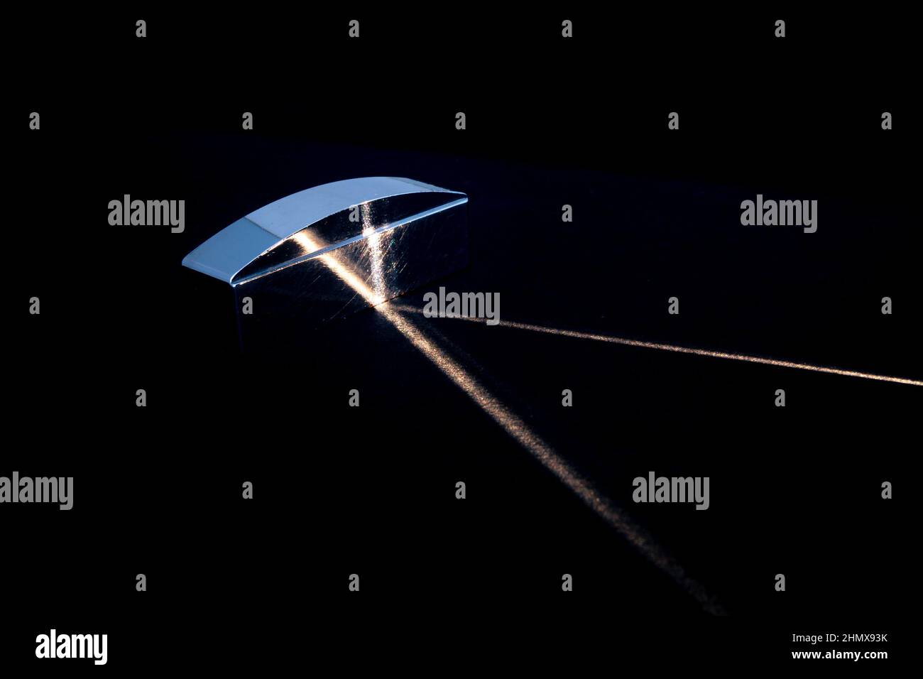 Demonstration of reflection of a light beam in a mirror. Physics ...