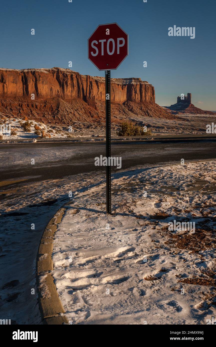 Closeup of a road with a stop sign in a daylight Stock Photo - Alamy
