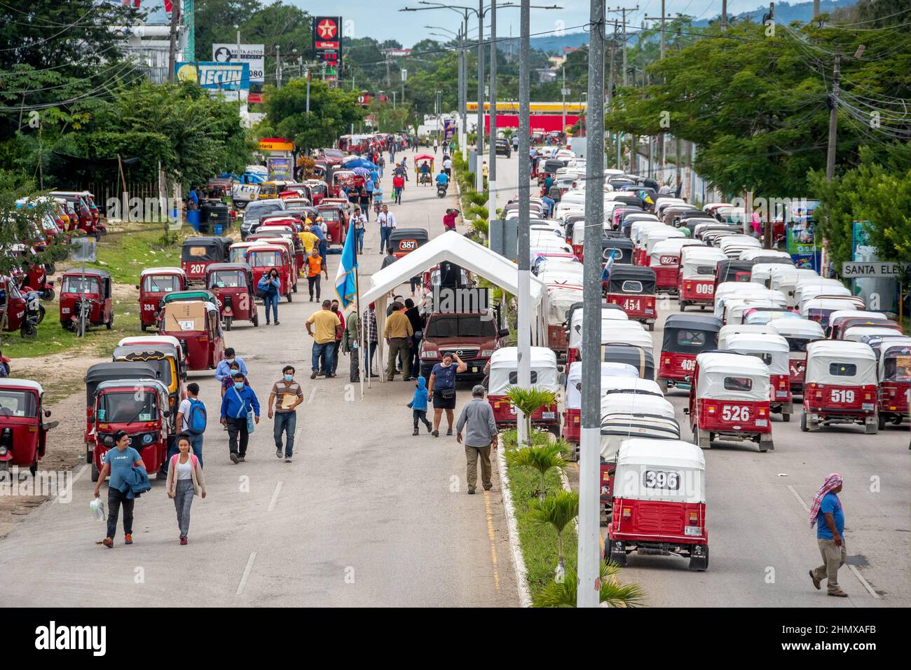 Roadblock protest in Flores, Guatemala Stock Photo - Alamy