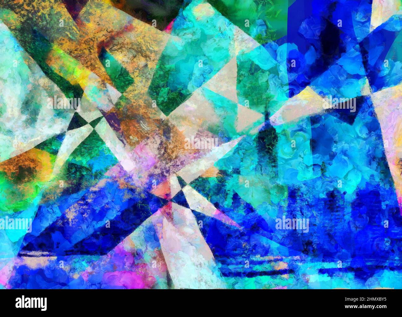 New York City Abstract Painting. 3D rendering Stock Photo - Alamy