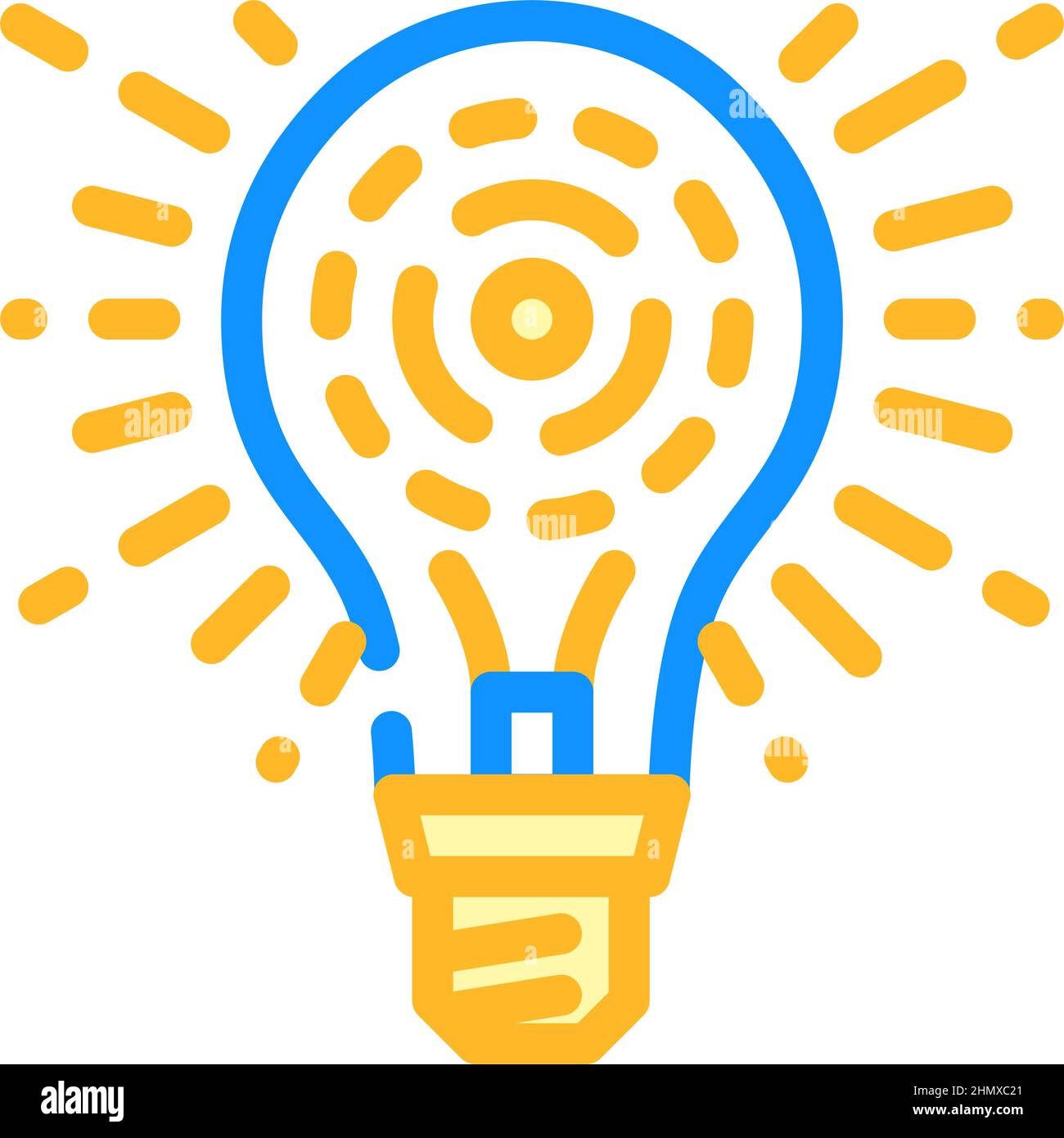 bright light bulb color icon vector illustration Stock Vector Image ...