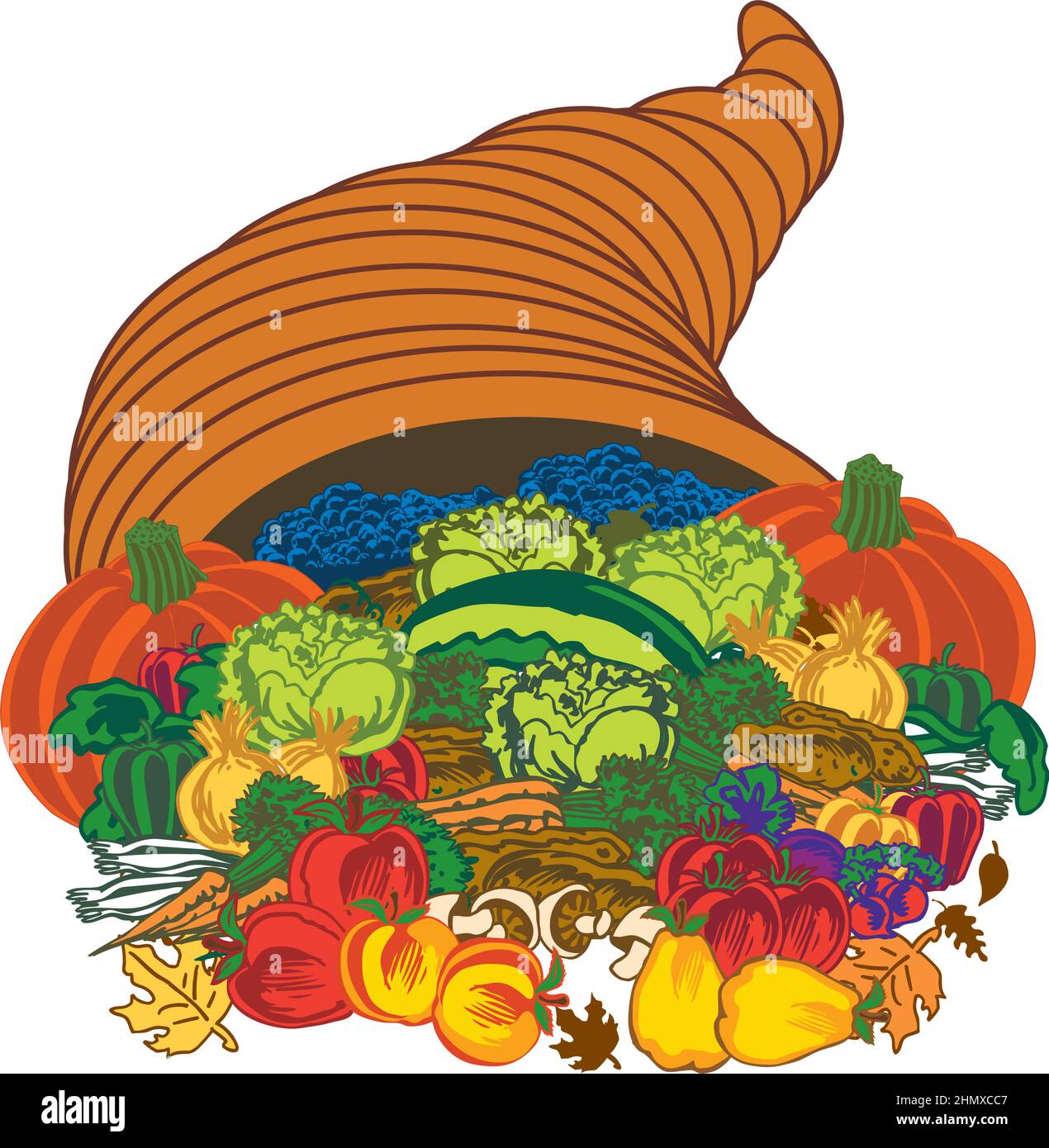 Thanksgiving Cornucopia Vector Illustration Stock Vector Image & Art ...