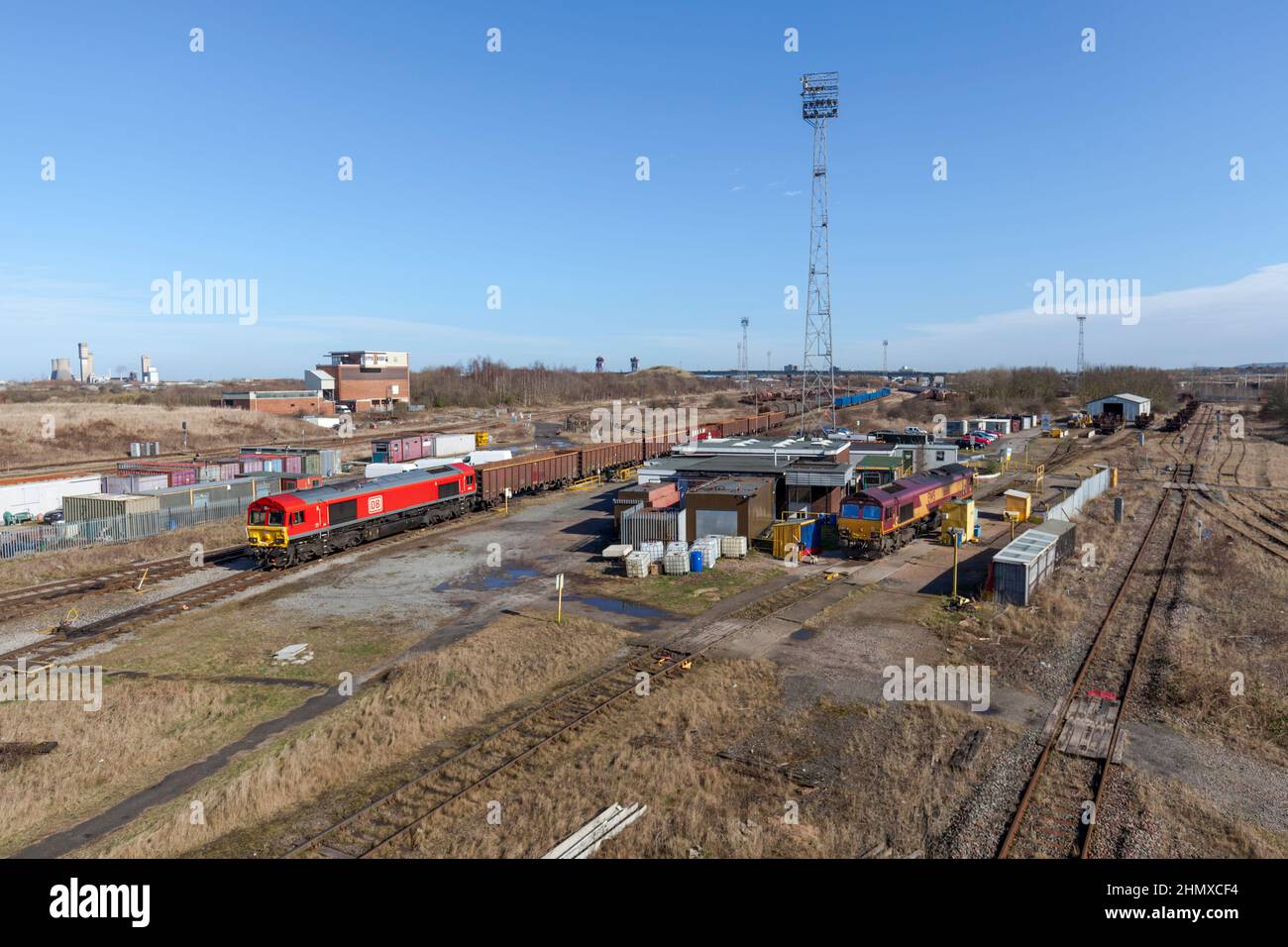 DB Cargo rail class 66 locomotives 66116 & 66128 at Tees yard, Thornaby ...