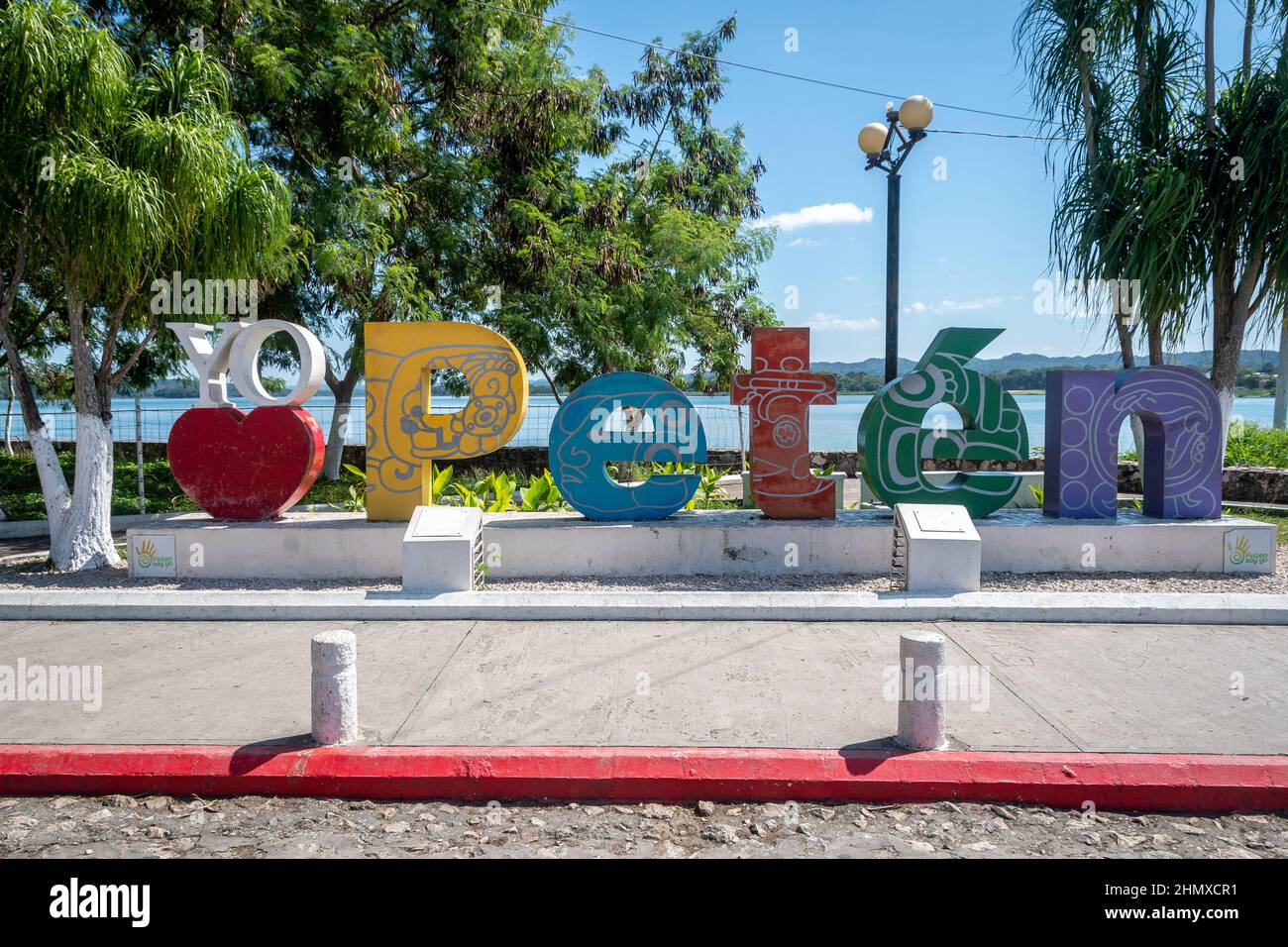 Sign in Flores Guatemala Stock Photo - Alamy