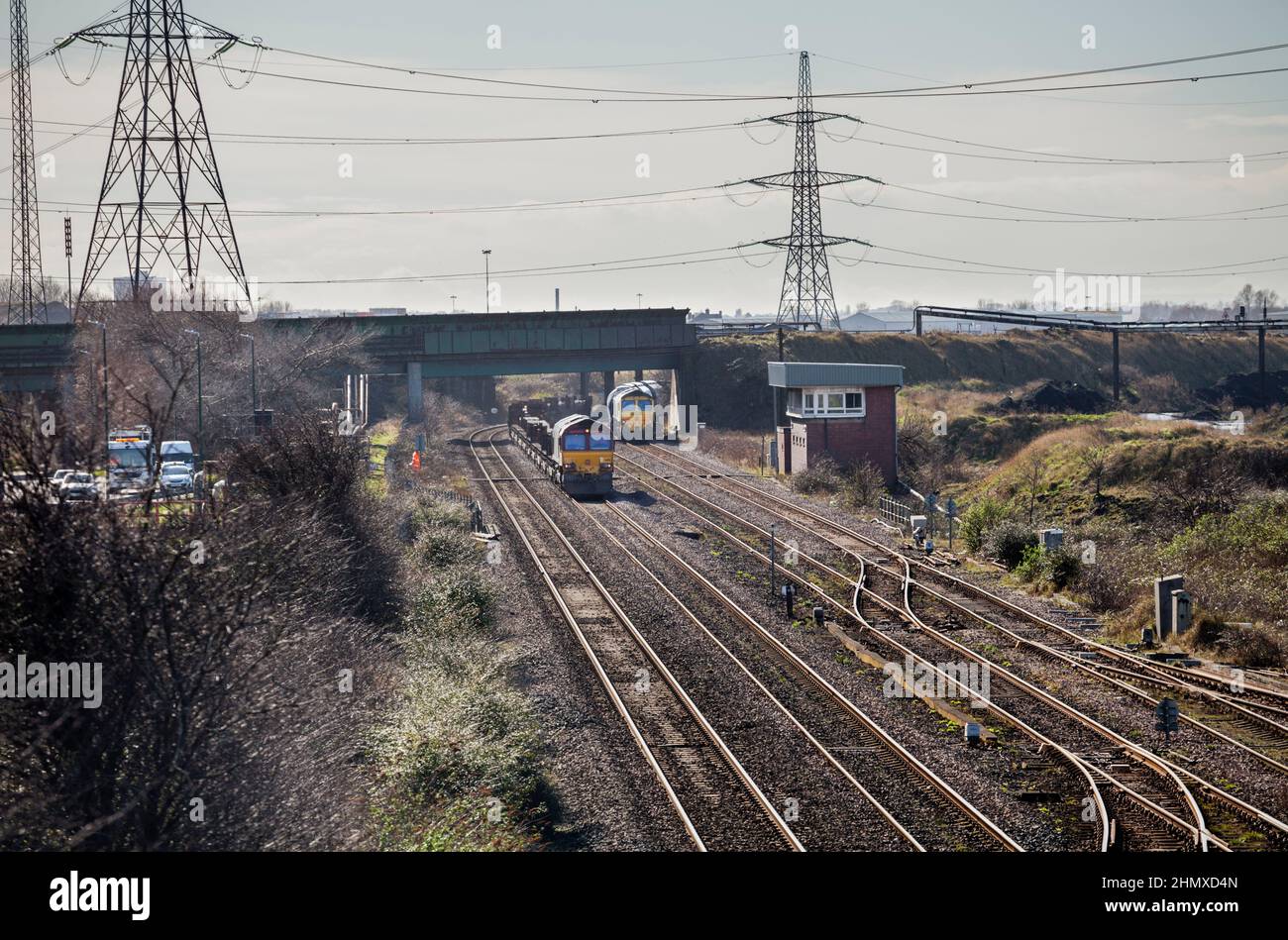 DB cargo rail UK and Freightliner class 66 locomotives 66142 & 66550 ...