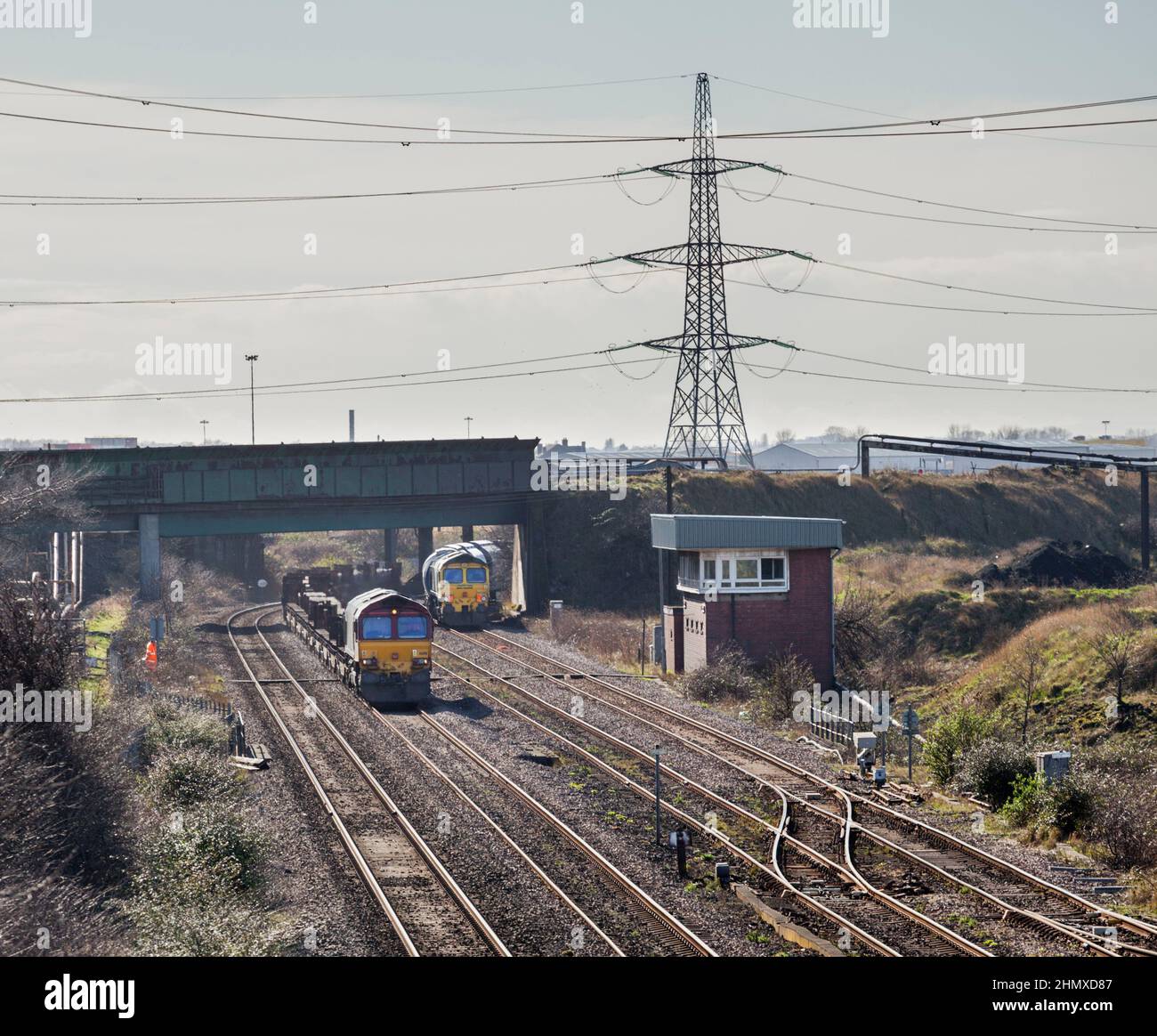 DB cargo rail UK and Freightliner class 66 locomotives 66142 & 66550 ...