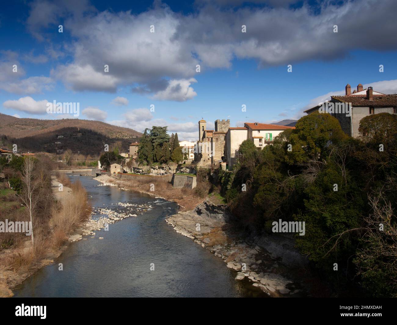 Italy, Tuscany, Arezzo, the Subbiano village, the castle Stock Photo ...