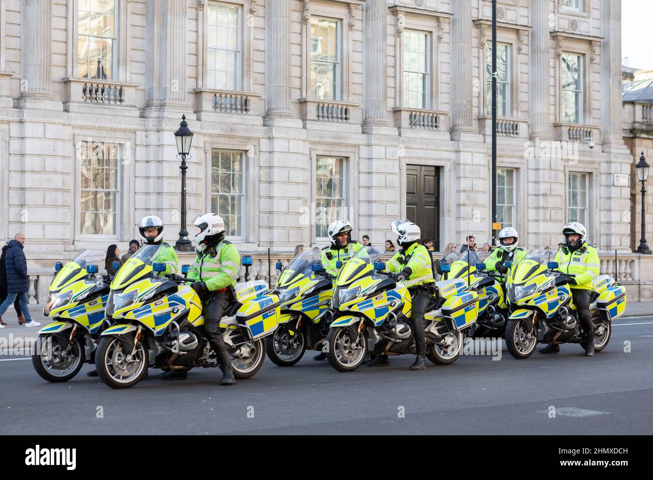 MET police motorbikes outside Whitehall, London Stock Photo - Alamy