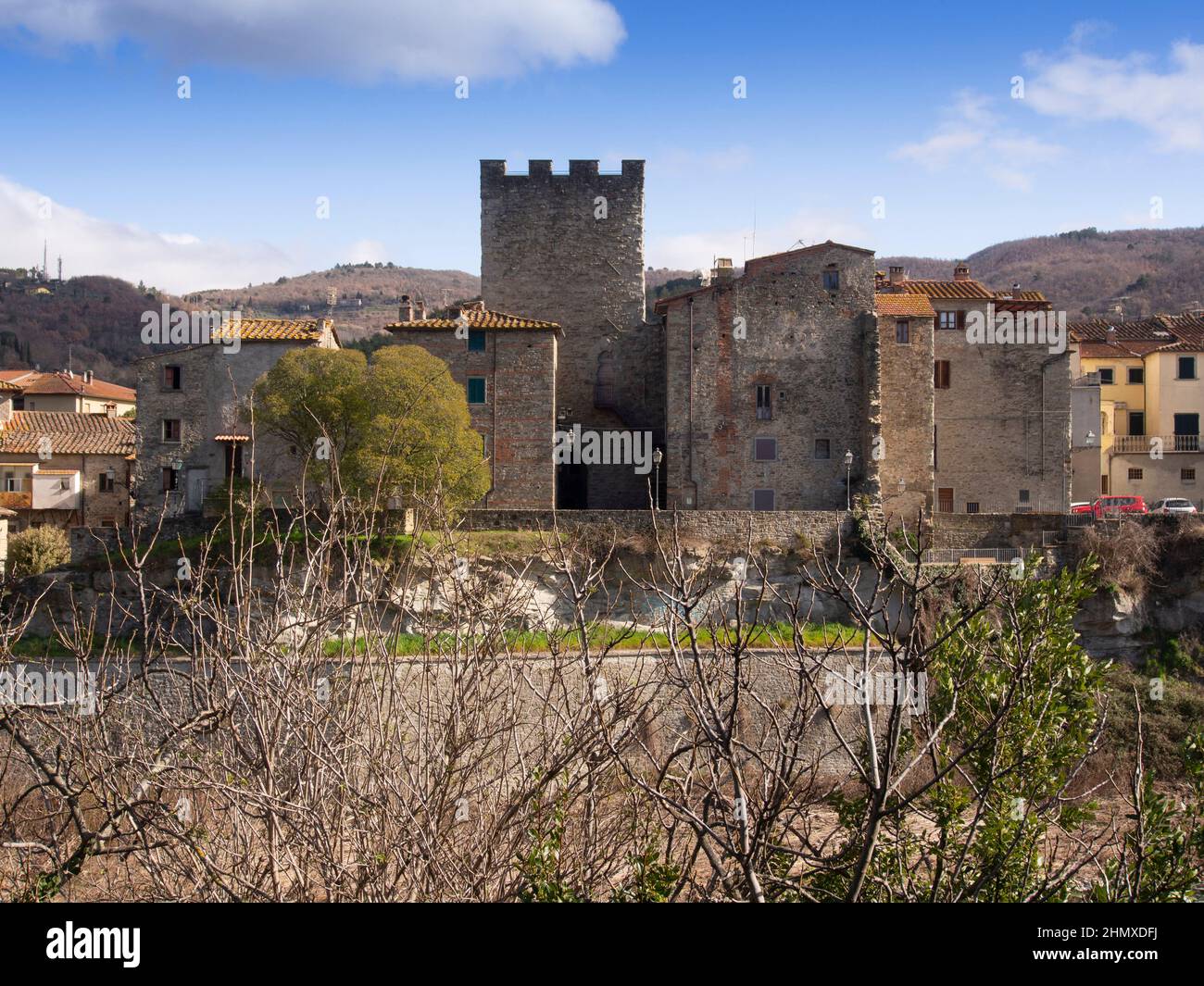 Italy, Tuscany, Arezzo, the Subbiano village, the castle Stock Photo ...