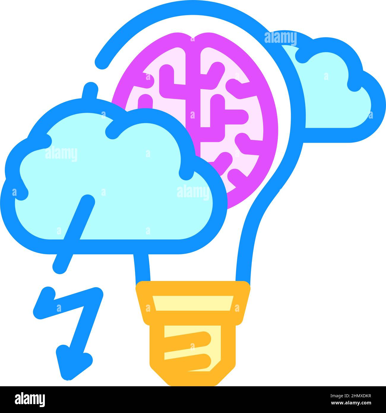brainstorm light bulb color icon vector illustration Stock Vector Image ...