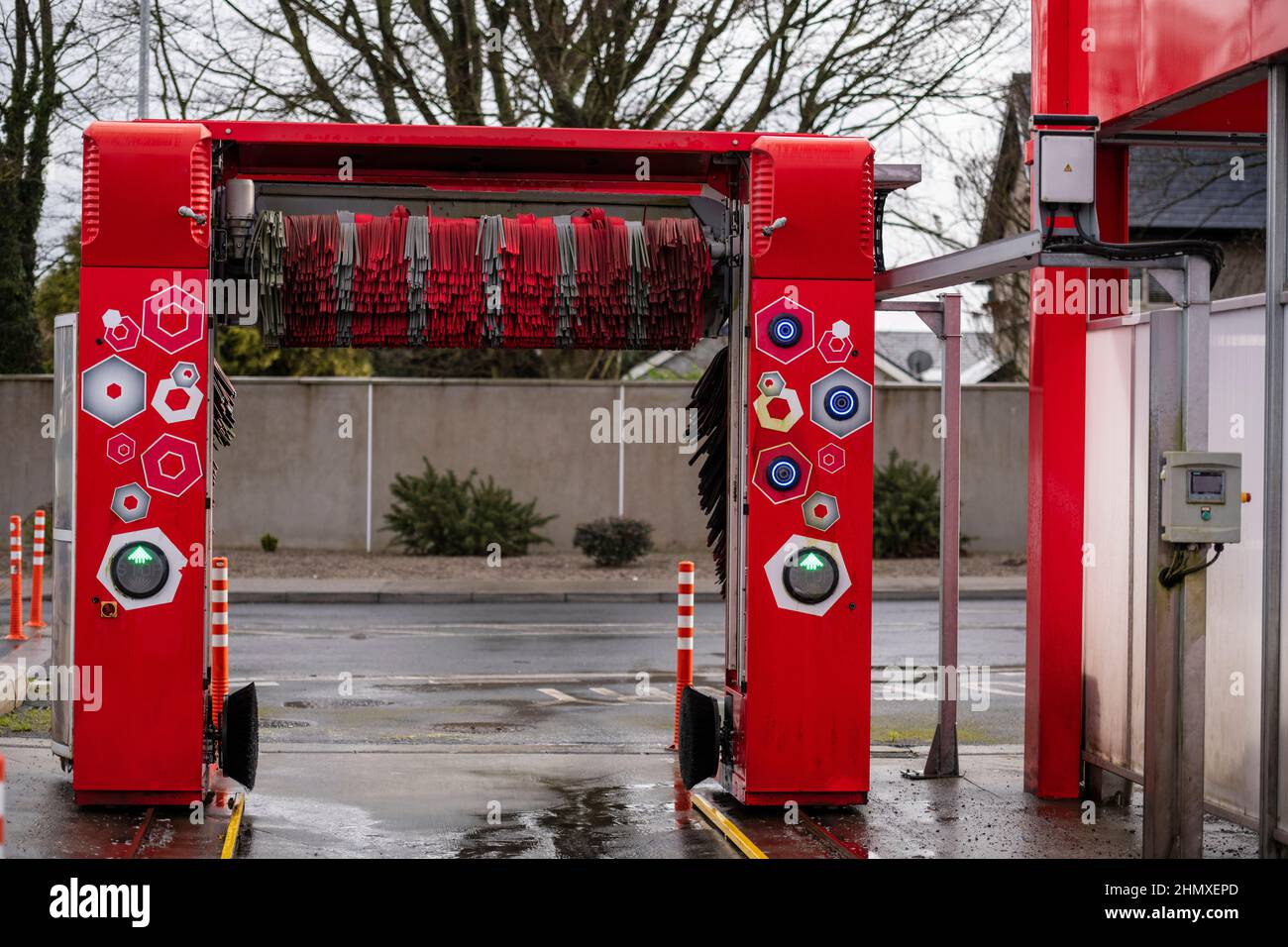 Automatic car wash for passenger cars,stationary car wash Stock Photo ...