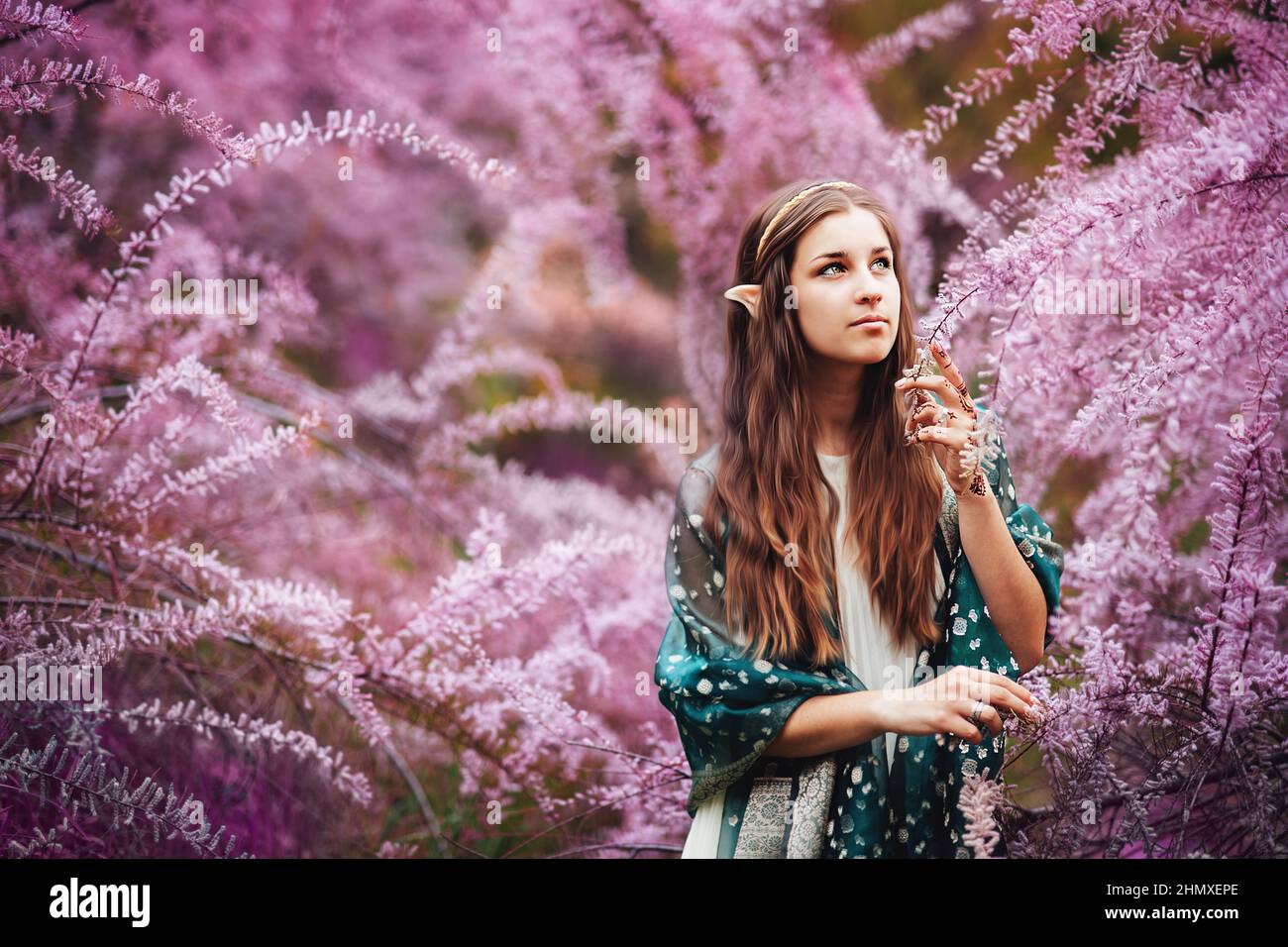 fairy tale girl. Portrai of mystic elf woman. Cosplay character ...