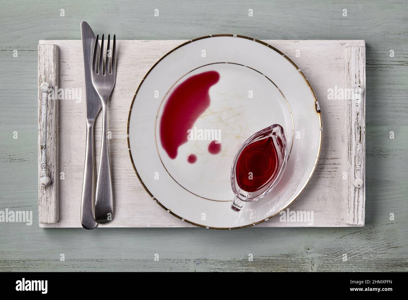 Overhead view white plate displaying hi-res stock photography and ...