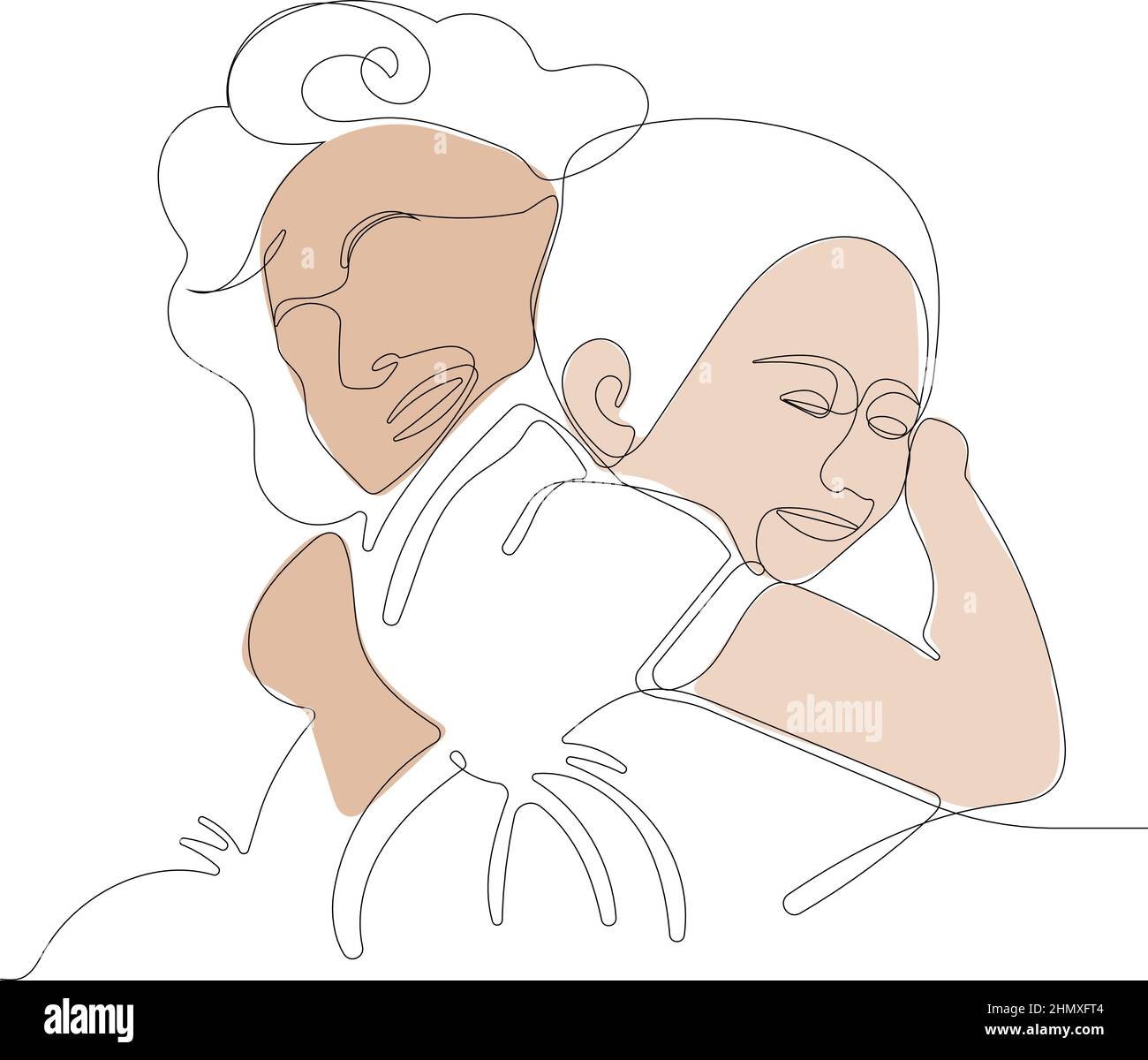 Continuous drawing of a line of a family portrait Stock Vector Image ...