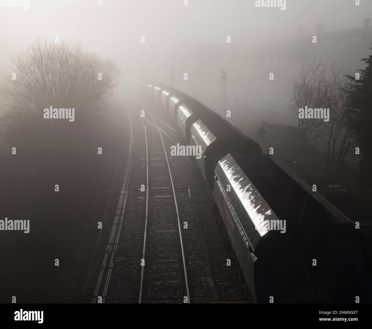 Freightliner aggregates freight train passing Great Rocks Junction in ...