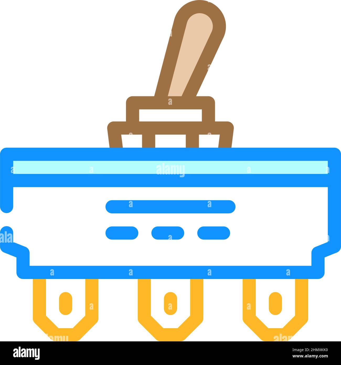 double pole single throw switch electronic part color icon vector ...